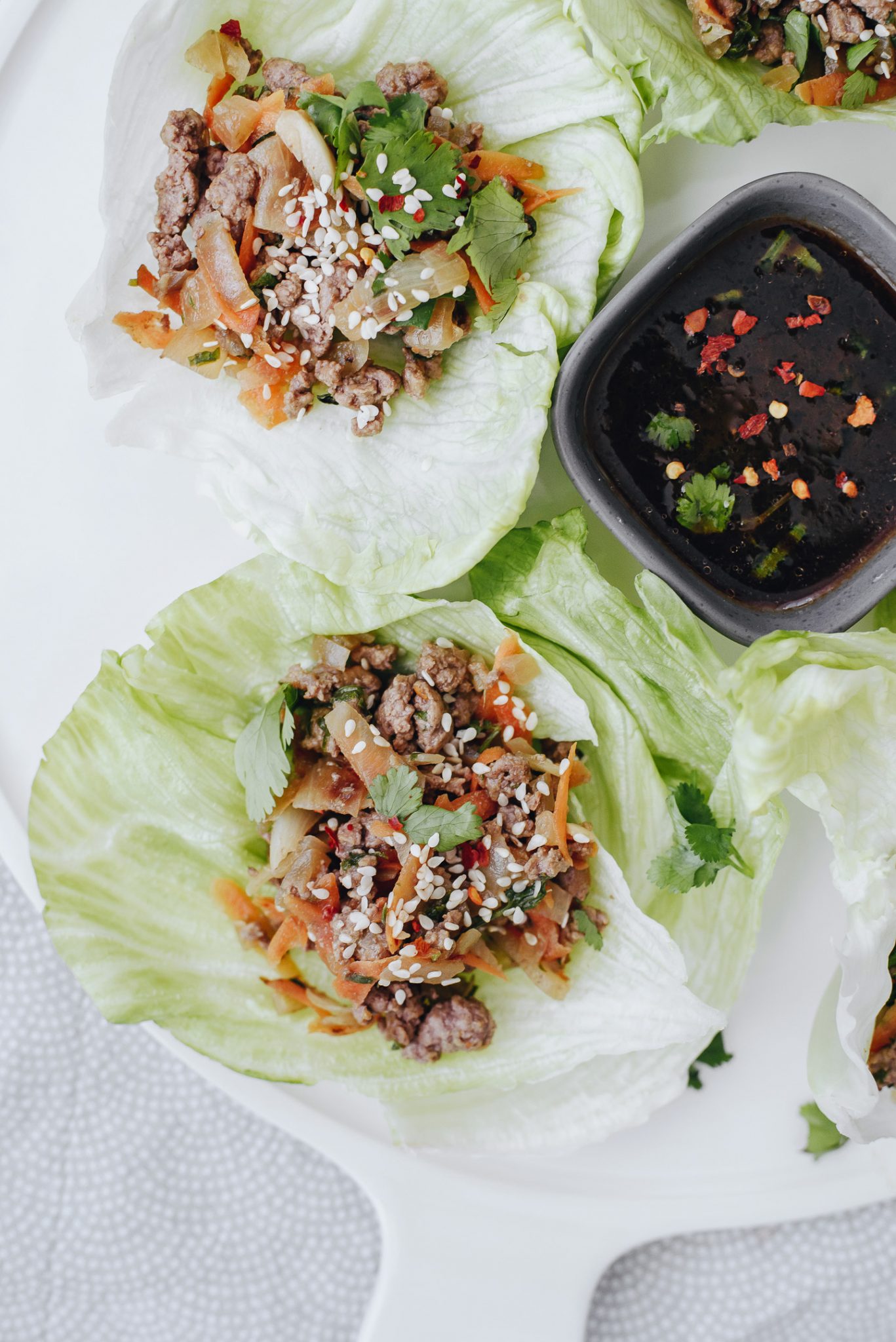 Sesame Beef Lettuce Cups - Motive Nutrition